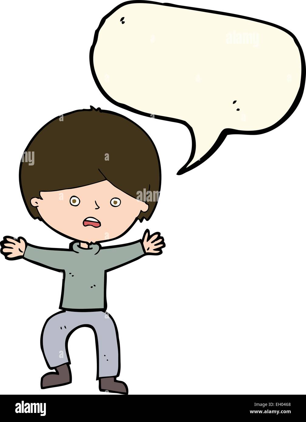 cartoon boy panicking with speech bubble Stock Vector Image & Art - Alamy