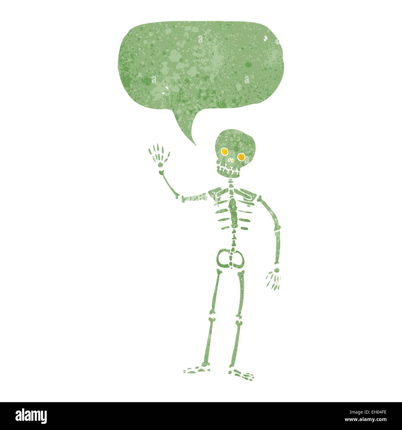 cartoon waving skeleton with speech bubble Stock Vector Image & Art - Alamy