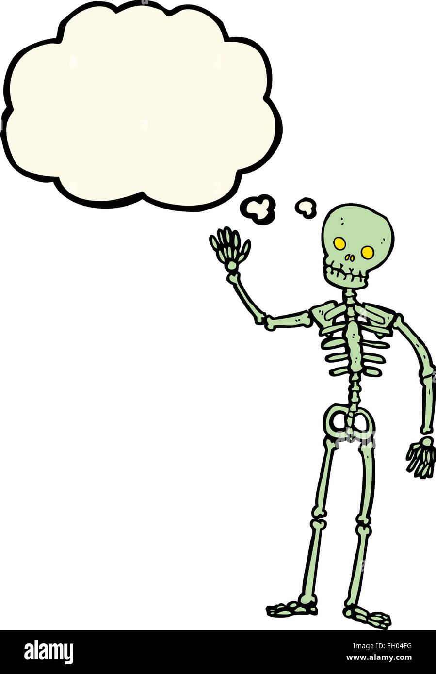 cartoon waving skeleton with thought bubble Stock Vector Image & Art ...