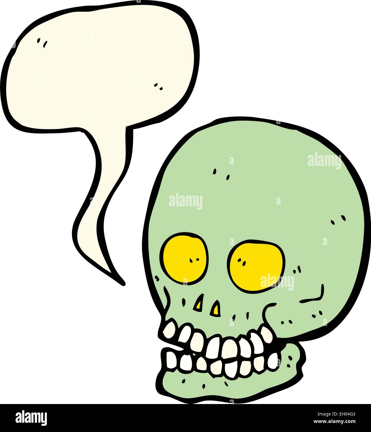 cartoon skull with speech bubble Stock Vector Image & Art - Alamy