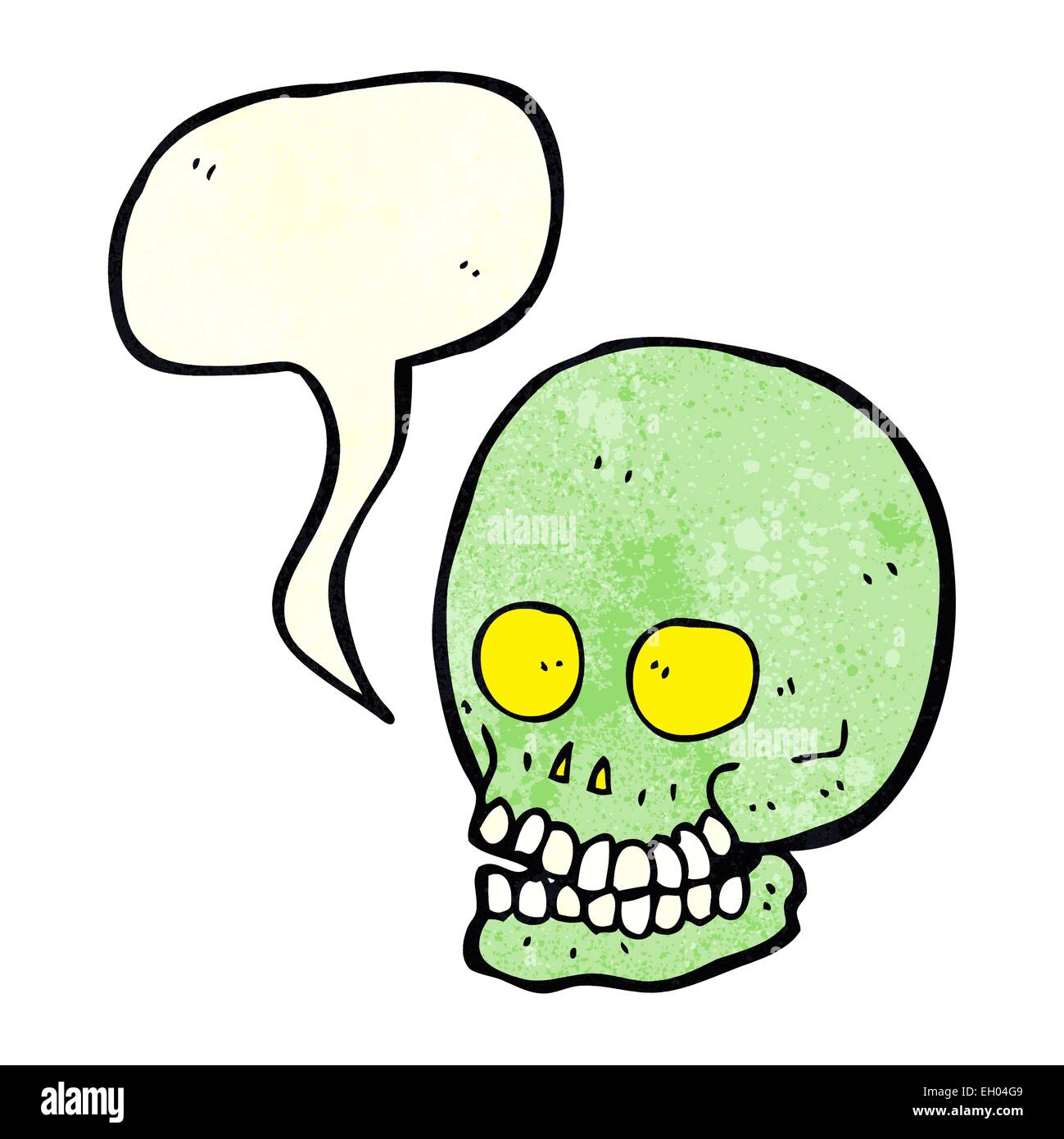 cartoon skull with speech bubble Stock Vector Image & Art - Alamy