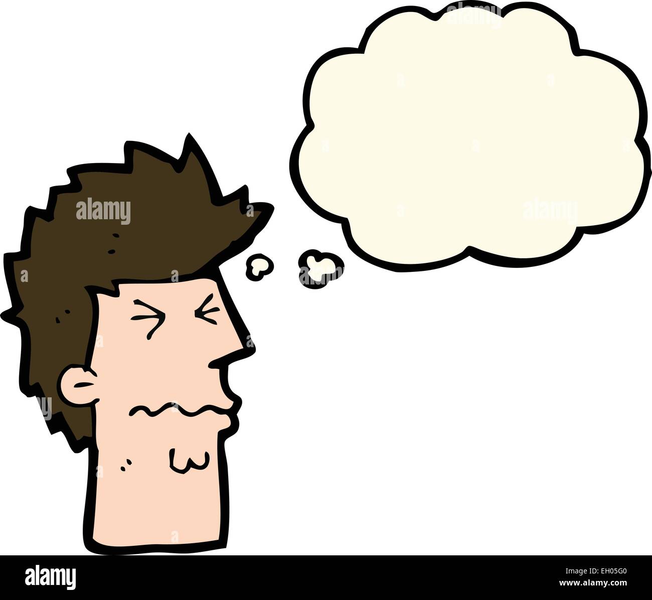 cartoon stressed out face with thought bubble Stock Vector Image & Art ...