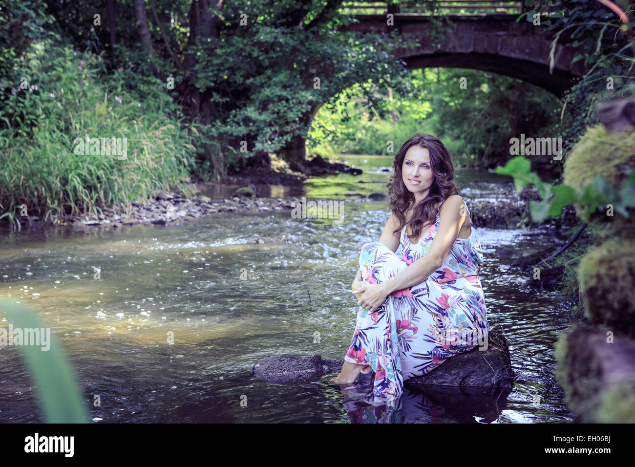Woman in the river hi-res stock photography and images - Alamy