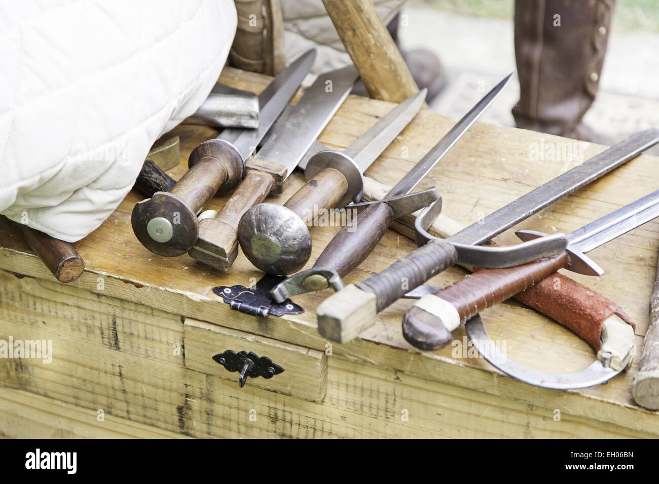 Ancient medieval swords, detail of a weapon of war and death, art and ...