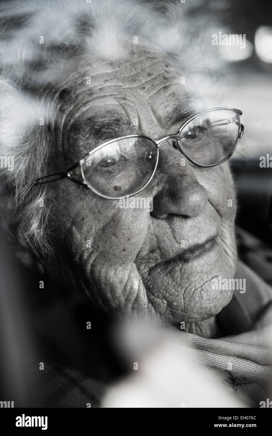 Old woman in car hi-res stock photography and images - Alamy