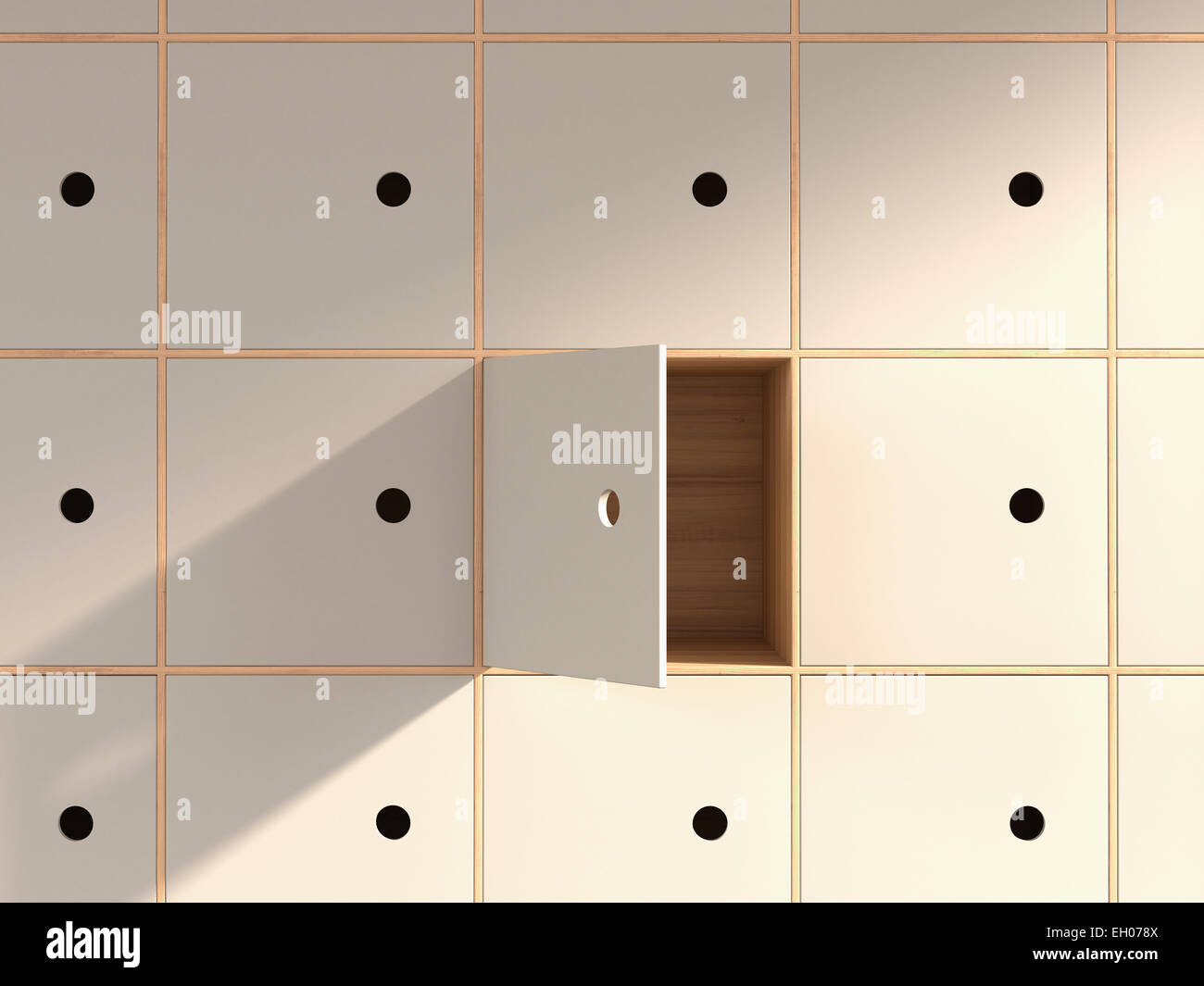 Empty locker with open door, 3D Rendering Stock Photo - Alamy
