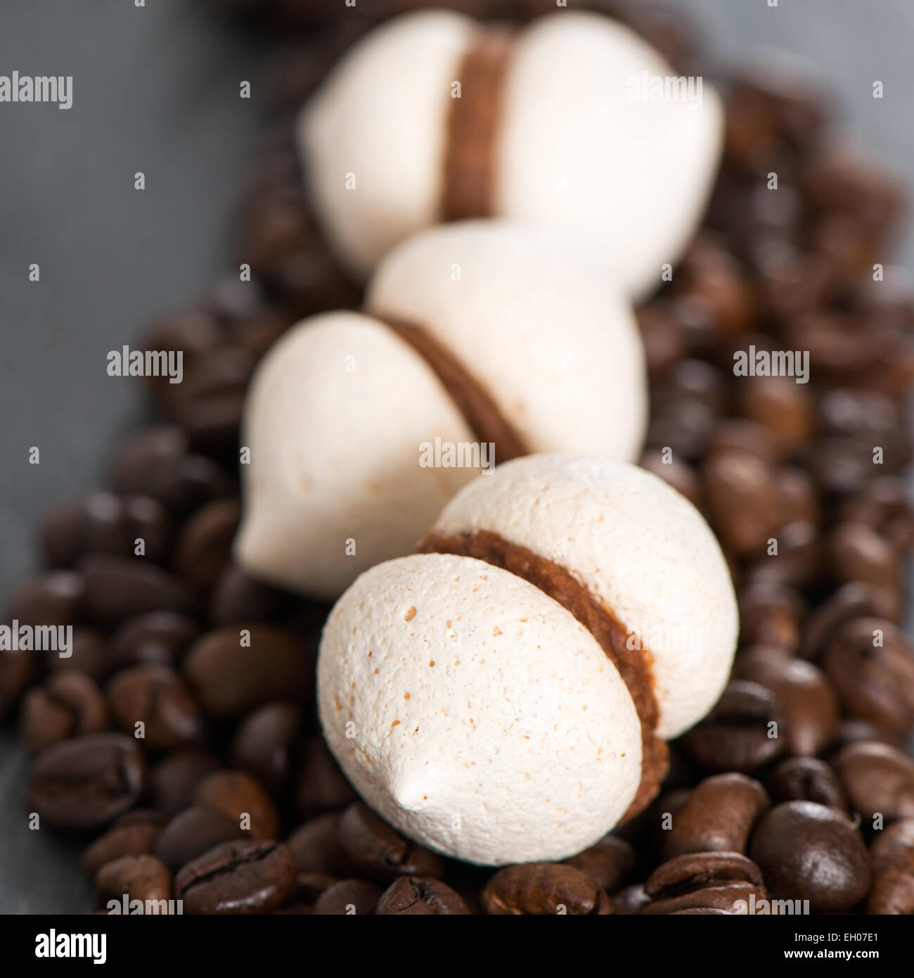 Coffee biscuits with coffee beans Stock Photo - Alamy