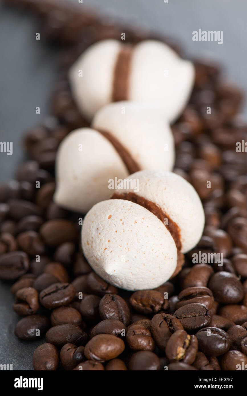 Coffee biscuits with coffee beans Stock Photo - Alamy