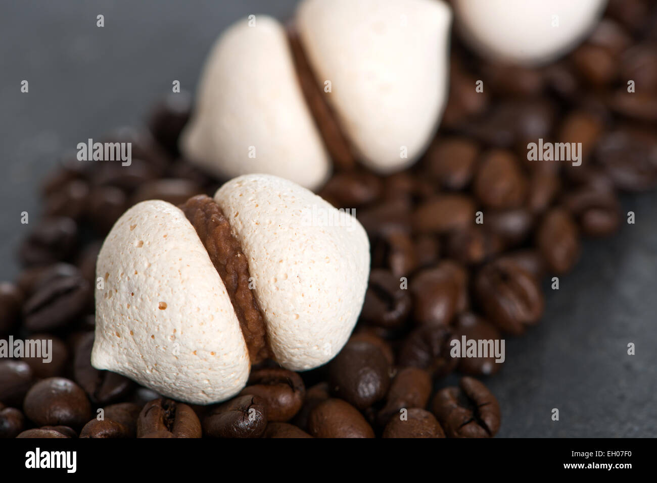 Coffee biscuits with coffee beans Stock Photo - Alamy