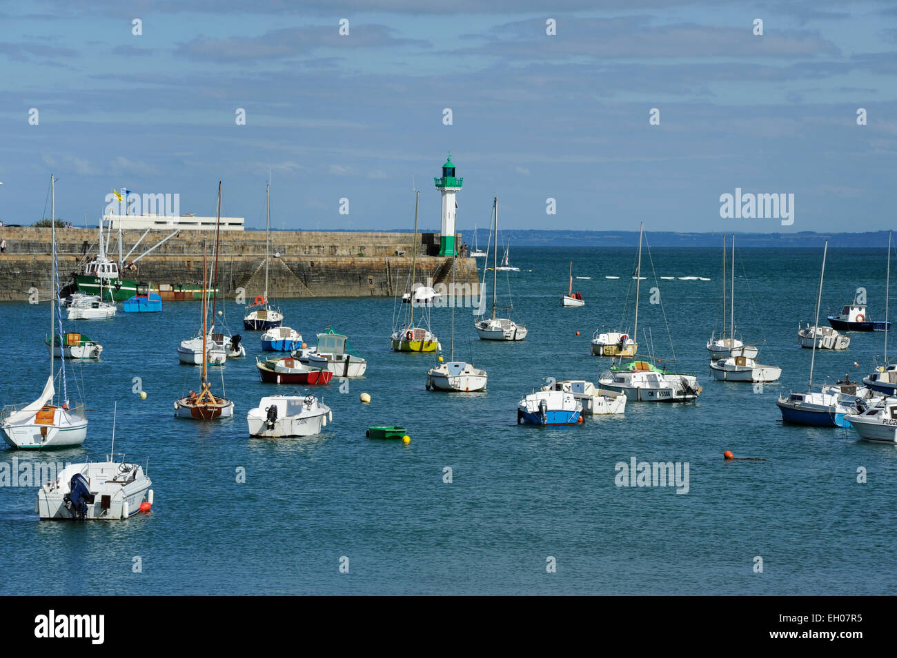 The dry harbour of Saint-Quay-Portrieux,high tide,Cotes-d'Armor ...