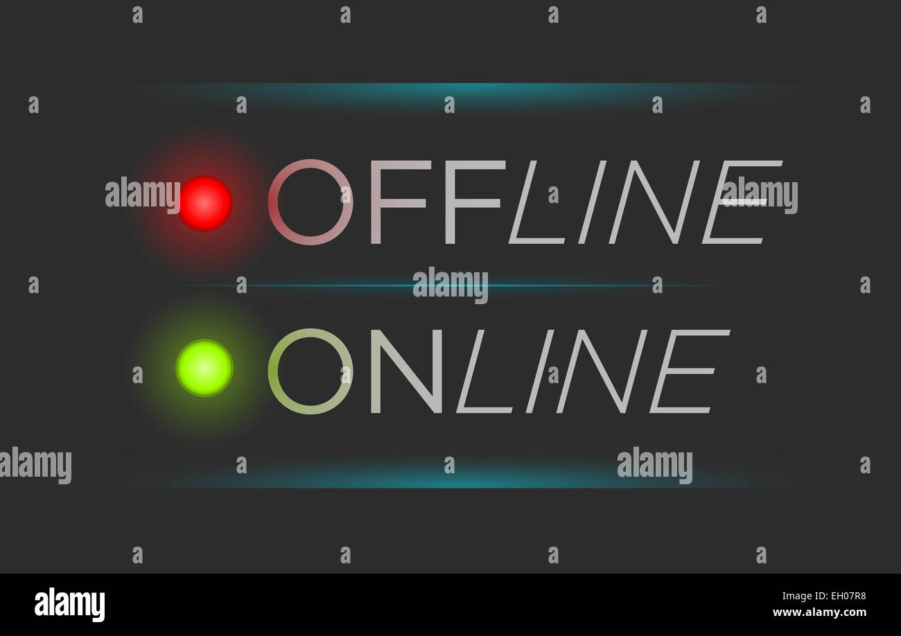 Vector illustration of simple offline and online banner Stock Photo - Alamy