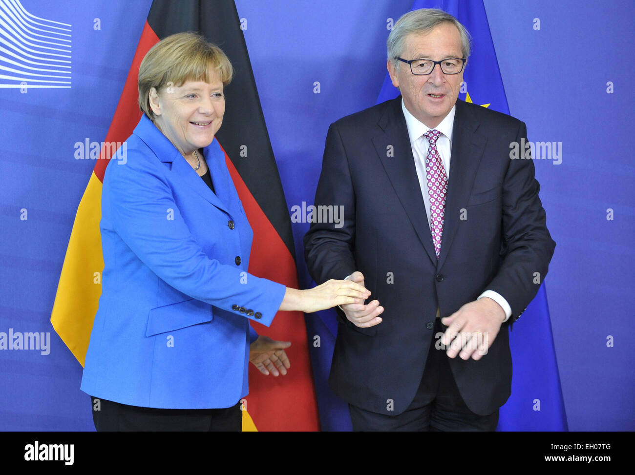 Brussels, Belgium. 4th Mar, 2015. German Chancellor Angela Merkel (L ...