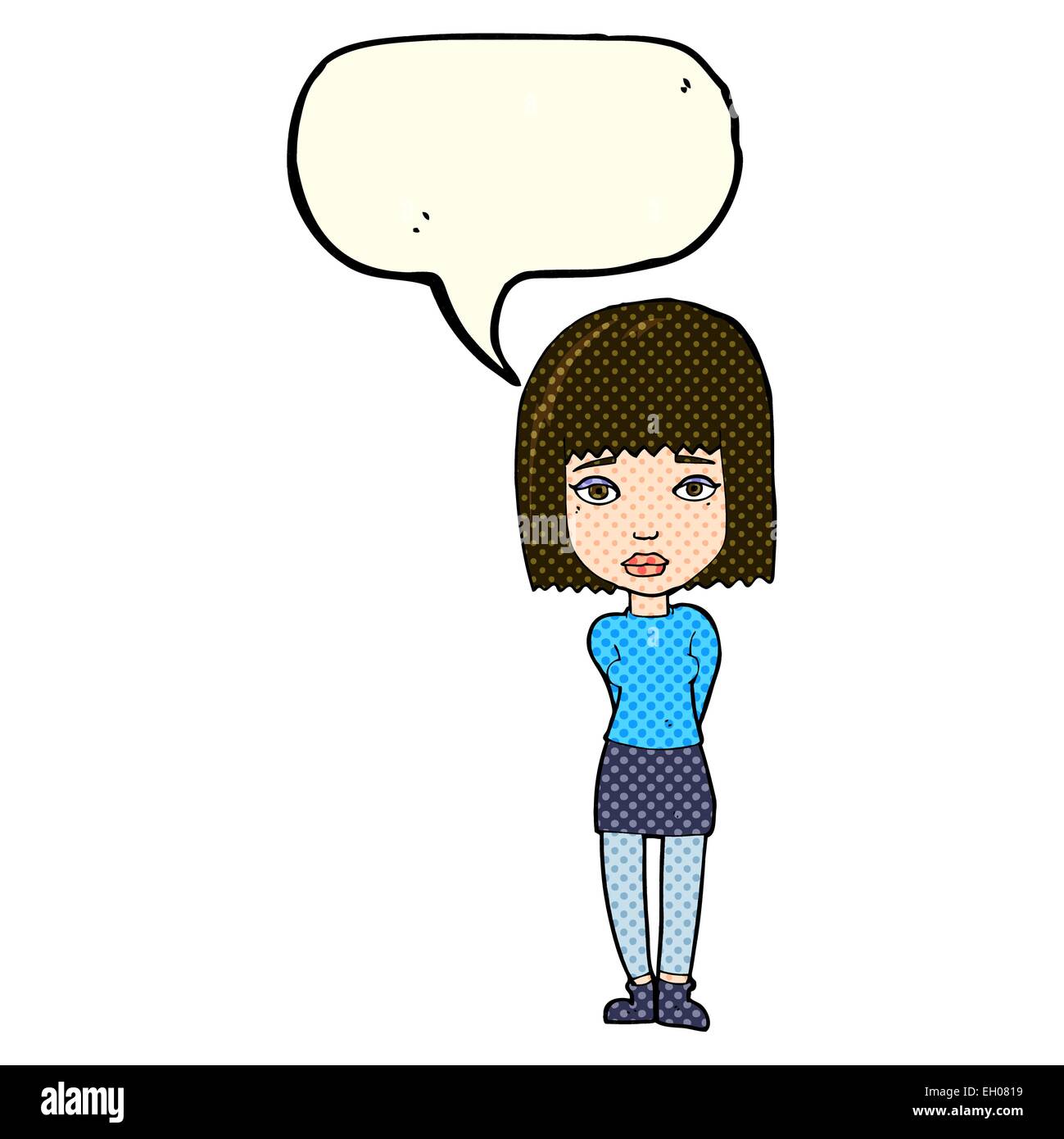 Cartoon serious girl bubble Stock Vector Images - Alamy