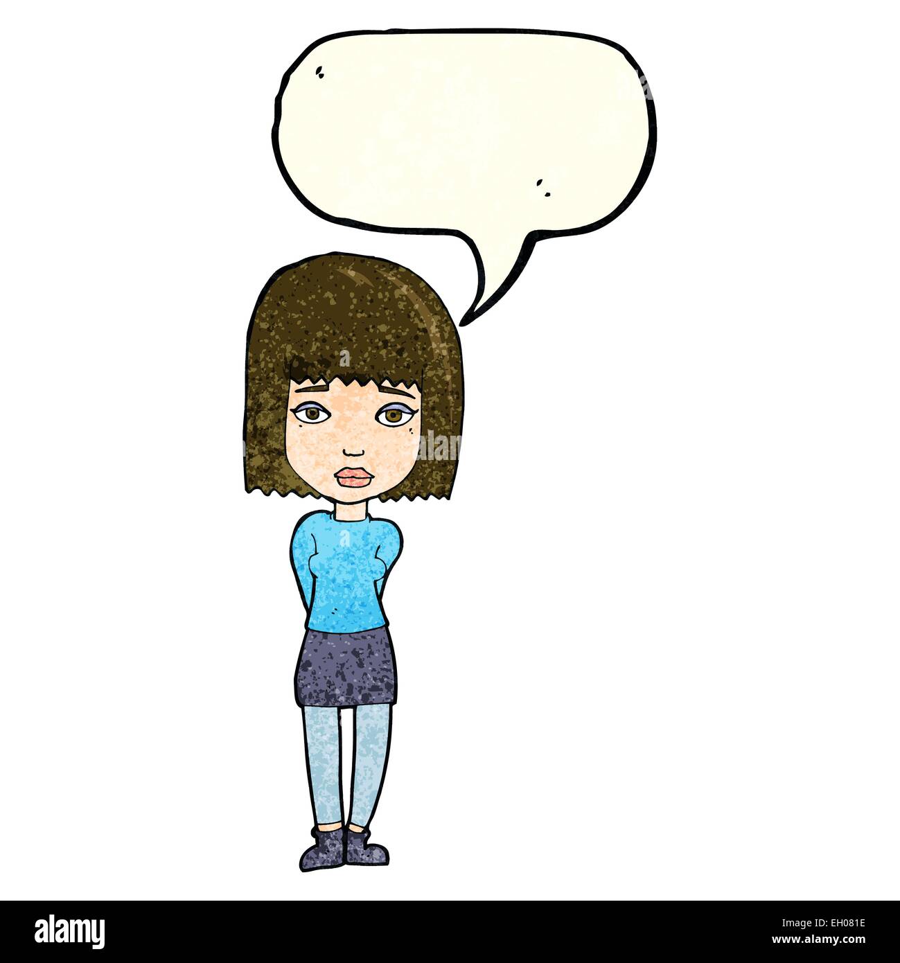 Cartoon serious girl bubble Stock Vector Images - Alamy
