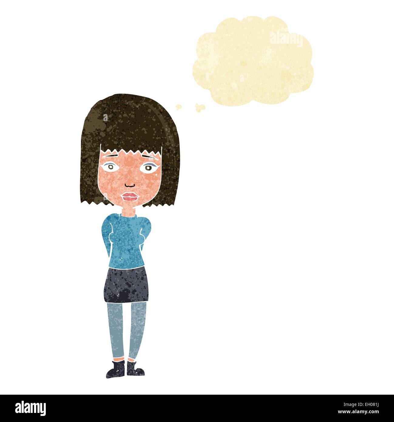 Cartoon serious girl bubble hi-res stock photography and images - Alamy