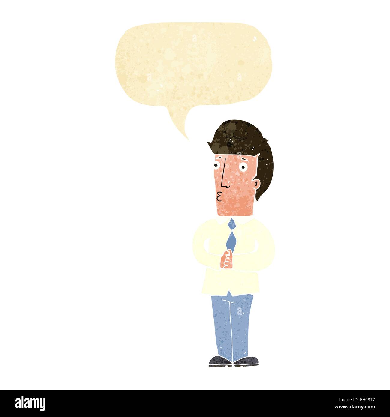 cartoon nervous man with speech bubble Stock Vector Image & Art - Alamy