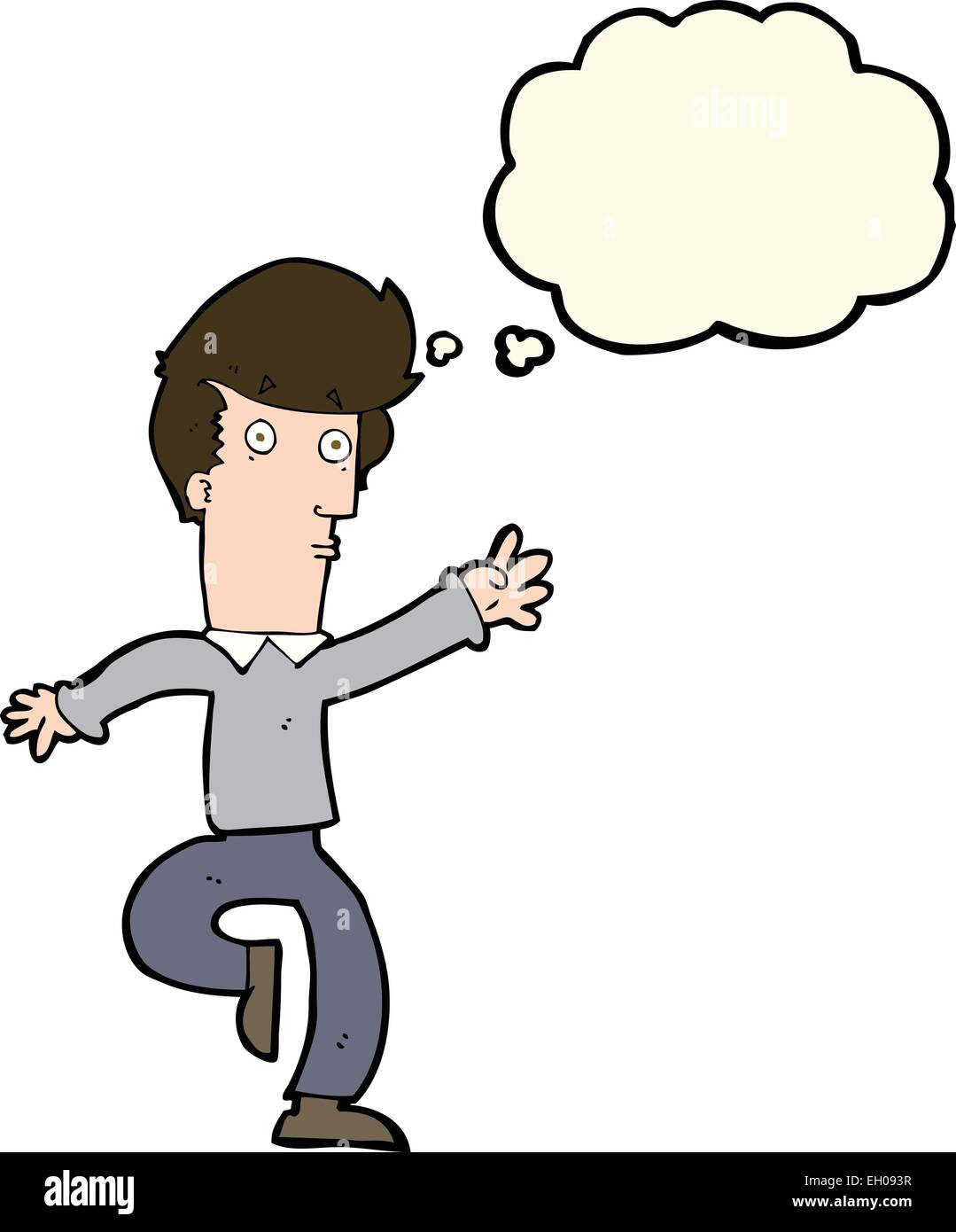 cartoon rushing man with thought bubble Stock Vector Image & Art - Alamy