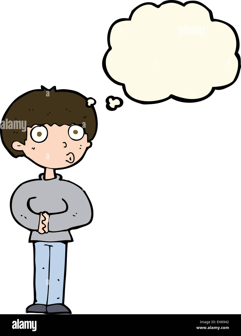 Cartoon boy wondering bubble hi-res stock photography and images - Alamy