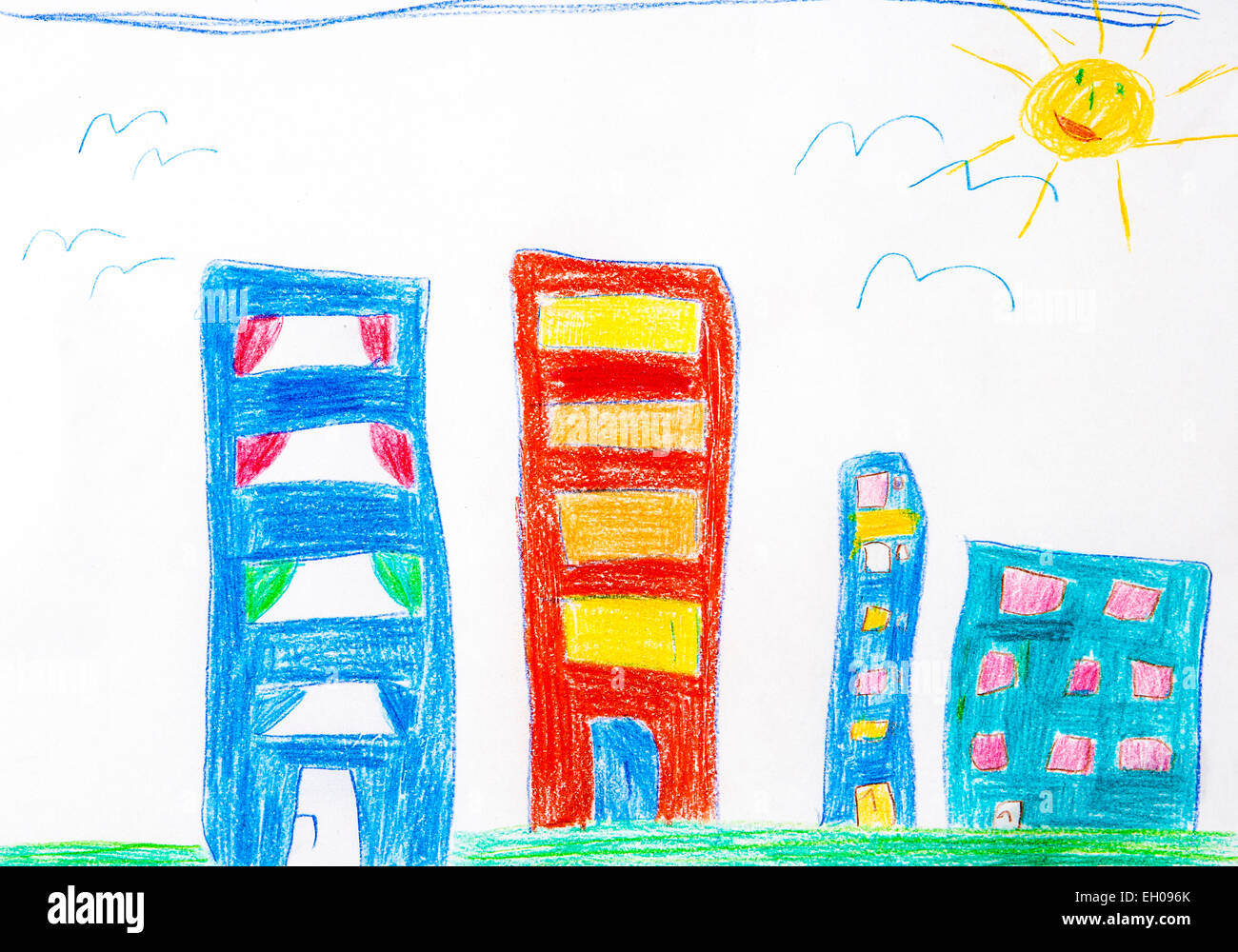Line Drawings Of Buildings For Kids