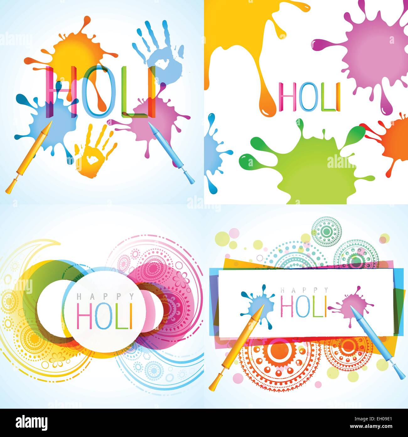 vector collection of holi background with different colors Stock Vector ...