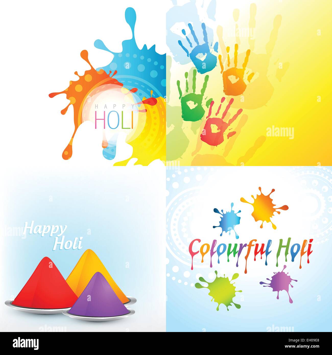 vector bunch of holi background with colorful gulal Stock Vector Image ...