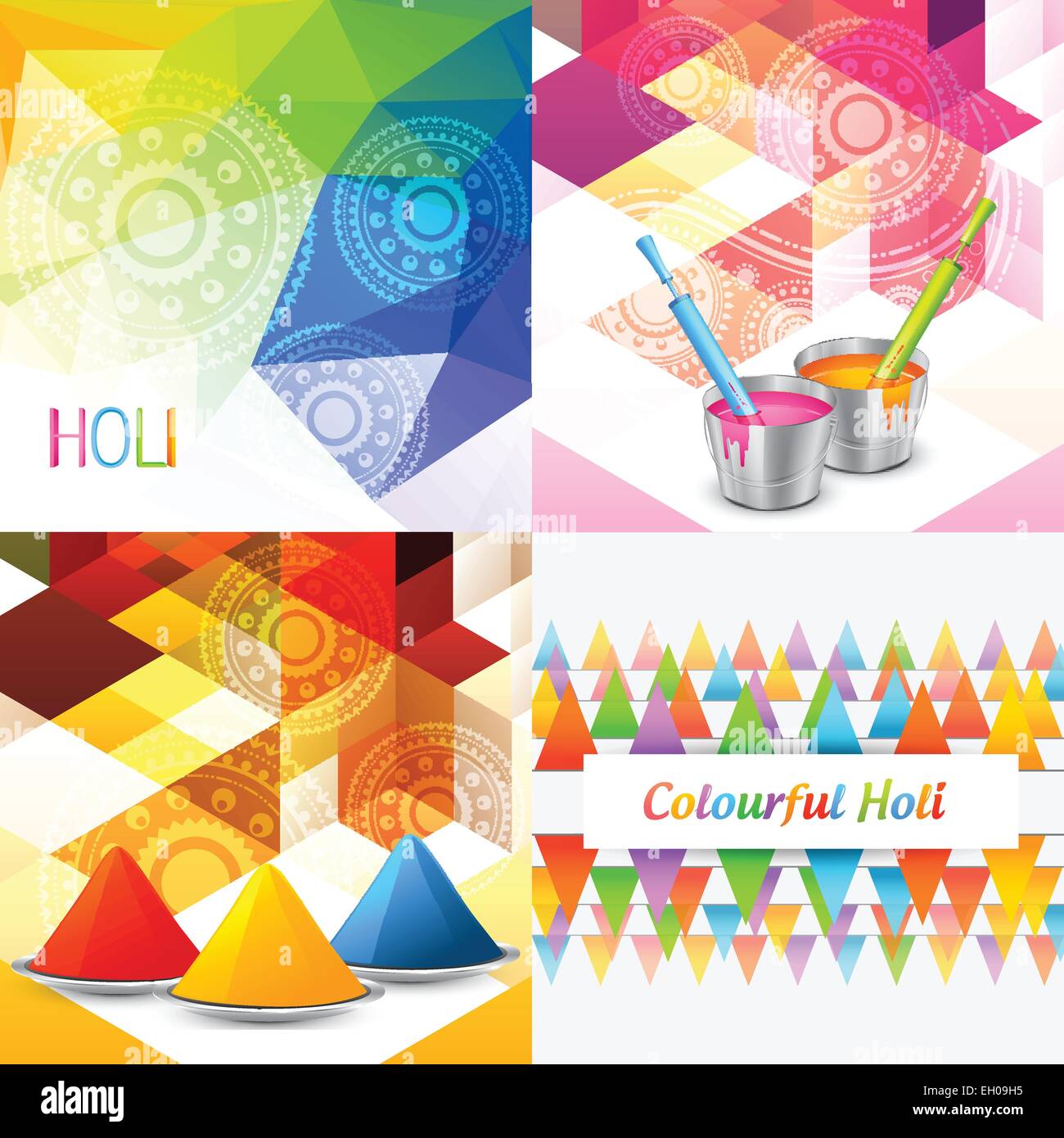 vector styllish set of holi background with colors Stock Vector Image ...