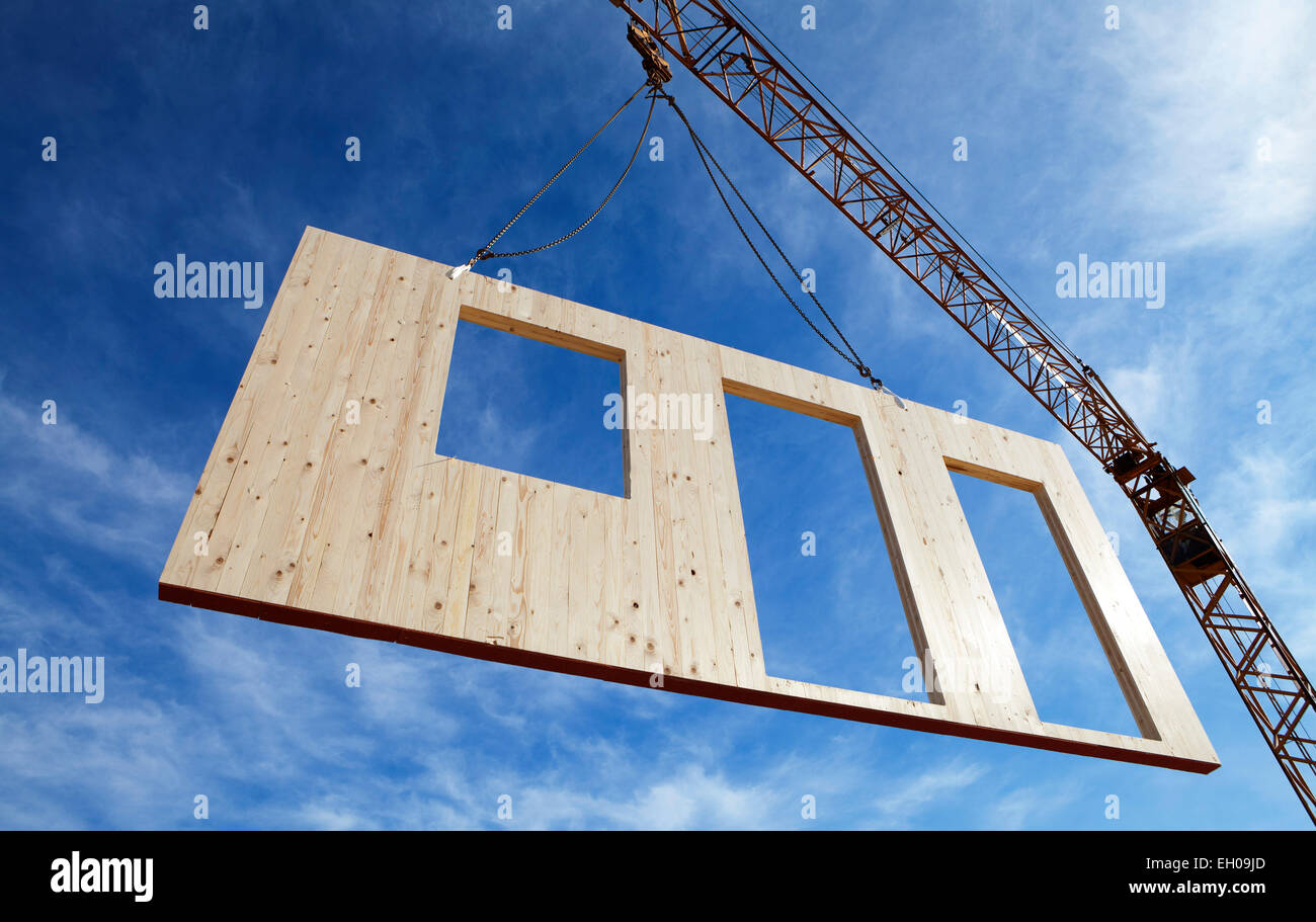 Crane lifting prefabricated hi-res stock photography and images - Alamy