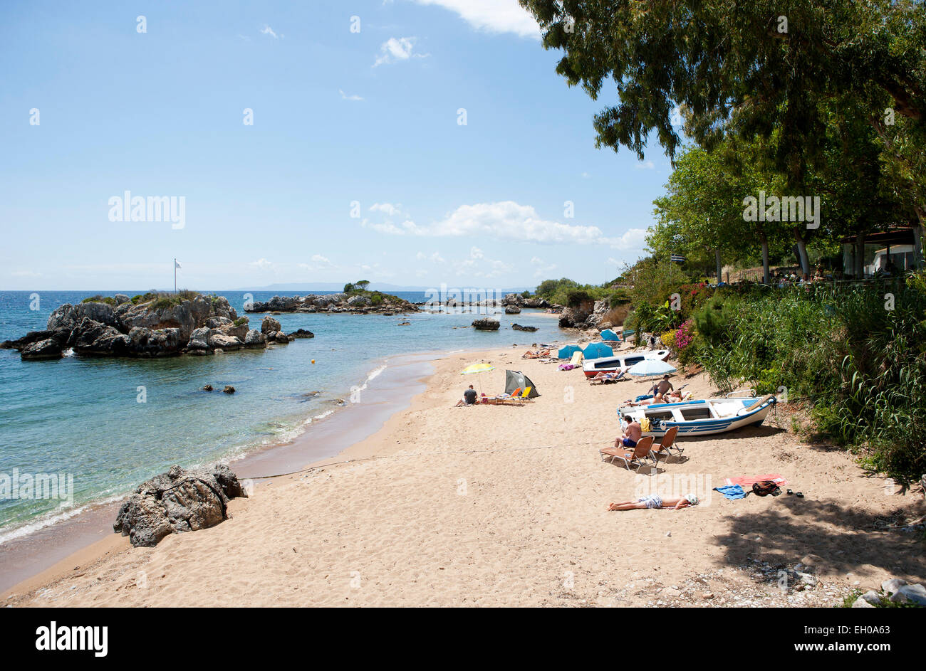Greece, Stoupa, sandy beach Stock Photo - Alamy