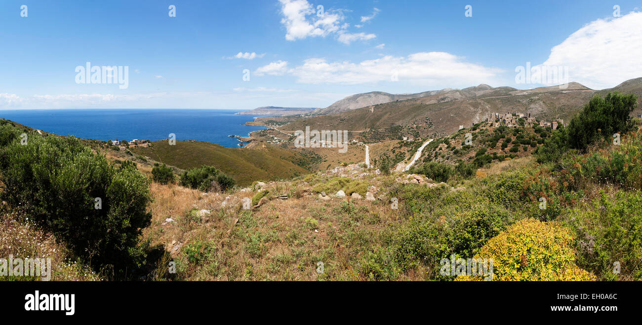 Greece, Vatheia, coastal landscape Stock Photo - Alamy