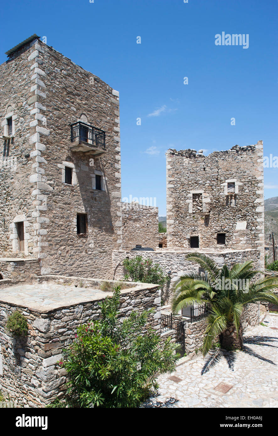 Greece vatheia tower house hi-res stock photography and images - Alamy