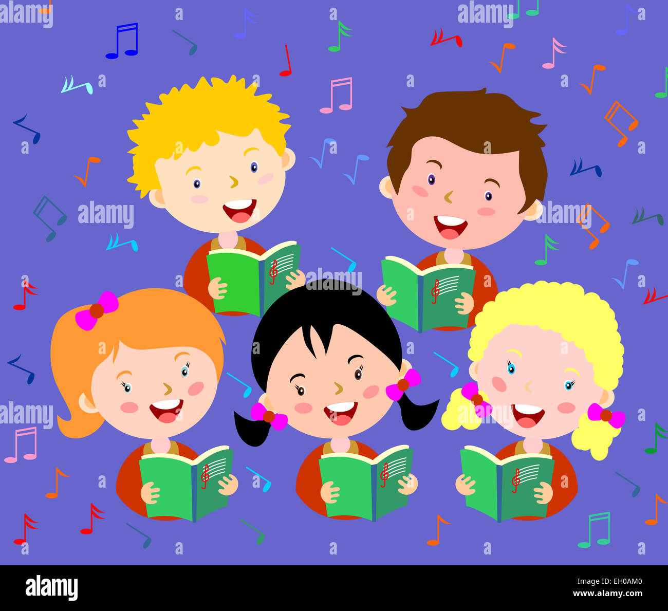 Children choir. Kids choir singing Stock Photo - Alamy