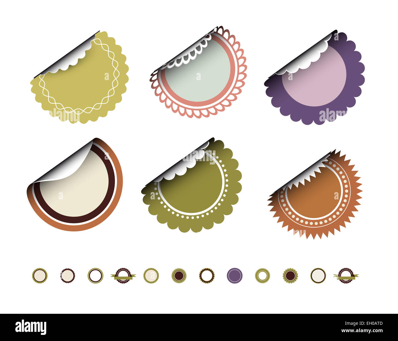 Collection of round vintage labels Stock Photo - Alamy