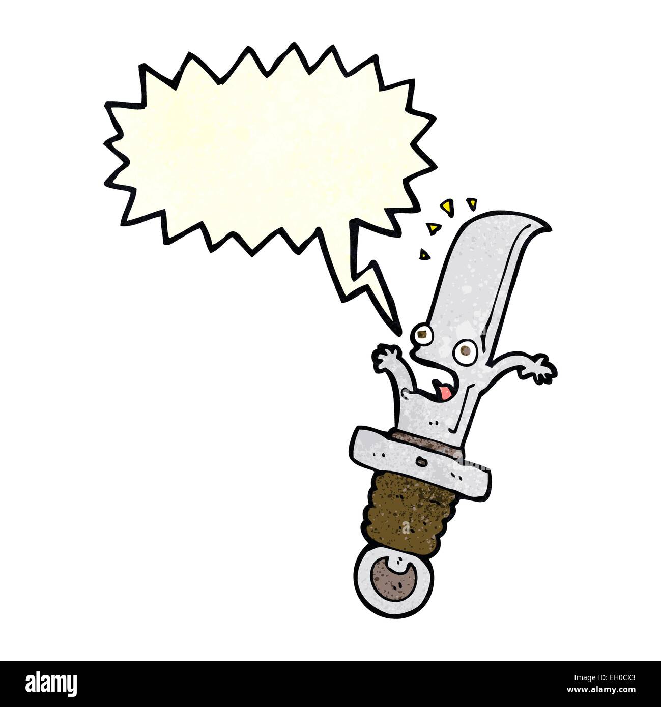 cartoon frightened knife with speech bubble Stock Vector Image & Art ...