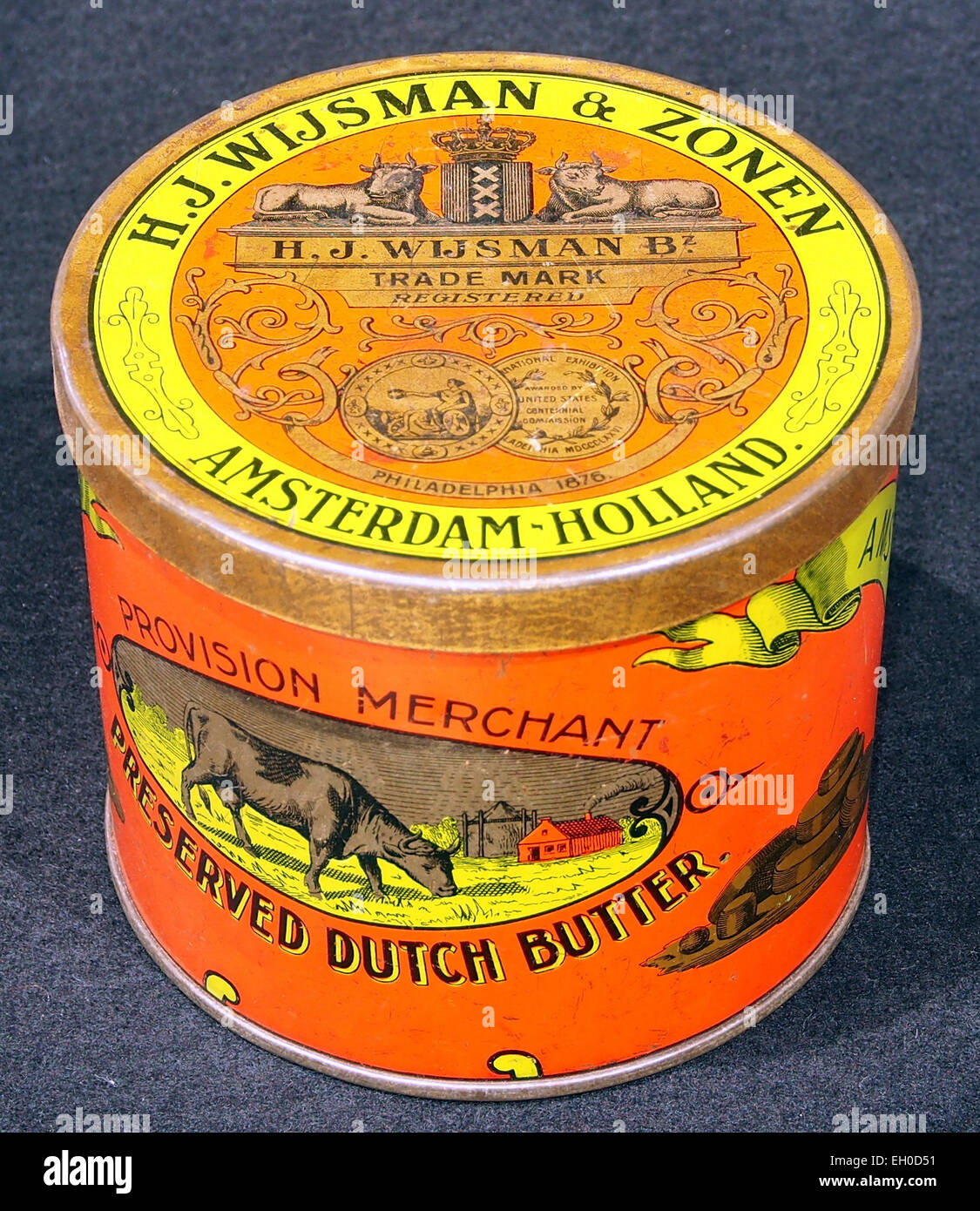 A preserved Dutch butter tin from HJ Wijsman & Zonen, a provision ...
