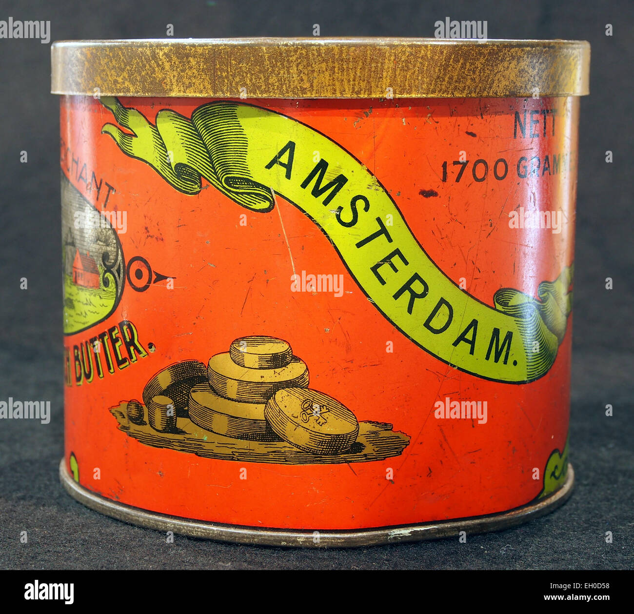 A preserved Dutch butter tin by Provision Merchant HJ Wijsman & Zonen ...