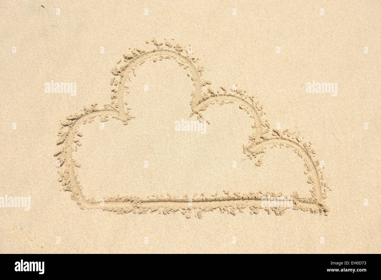 Hand drawn of cloud on the beach Stock Photo - Alamy