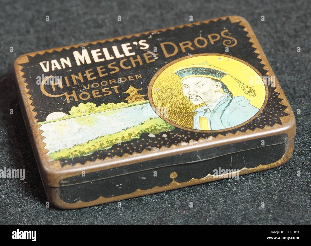 The Van Melles Chineesche Drops tin is an antique Dutch candy tin ...