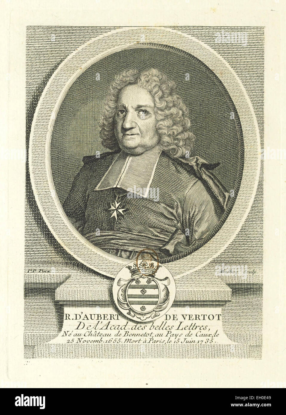 René-Aubert Vertot (1655 - 1735), french historian Stock Photo - Alamy