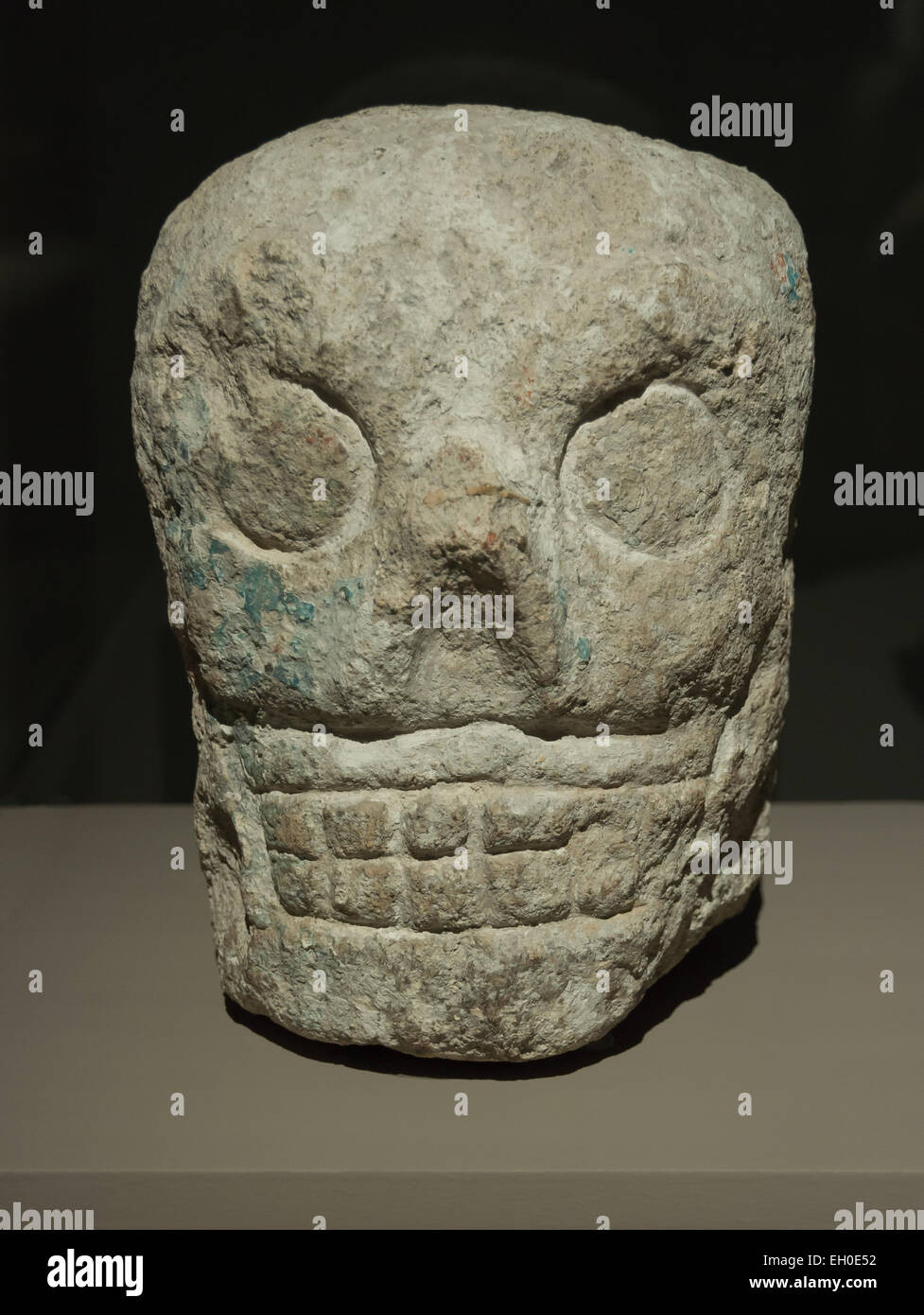 Decorative sculpture of a Maya skull, old post classic era (900 - 1250 ...