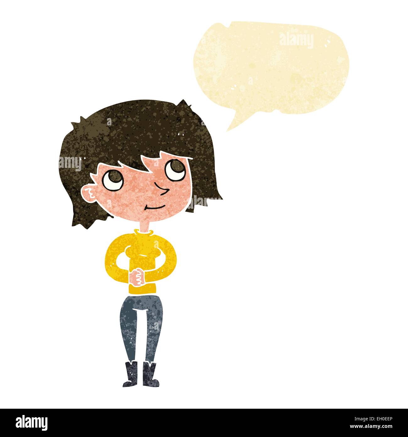 cartoon friendly woman with speech bubble Stock Vector Image & Art - Alamy