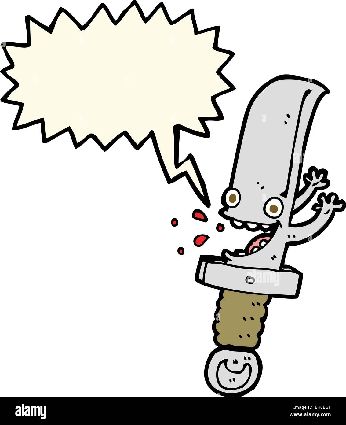 crazy knife cartoon character with speech bubble Stock Vector Image ...
