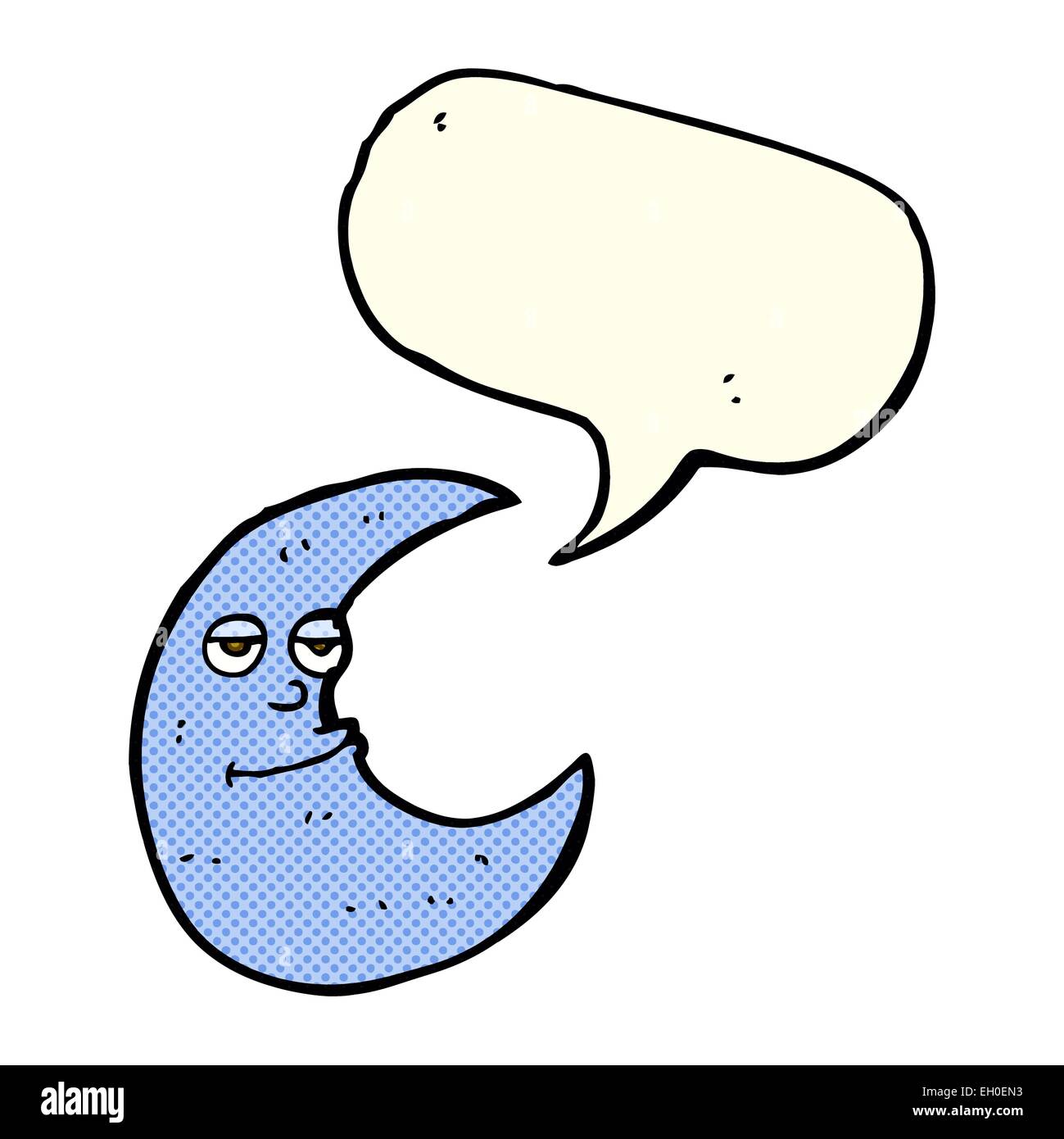 happy cartoon moon with speech bubble Stock Vector Image & Art - Alamy
