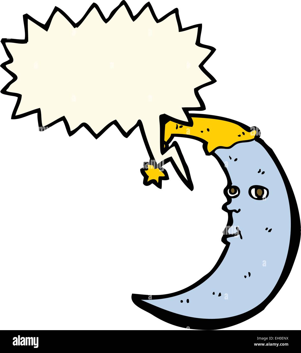 sleepy moon cartoon with speech bubble Stock Vector Image & Art - Alamy