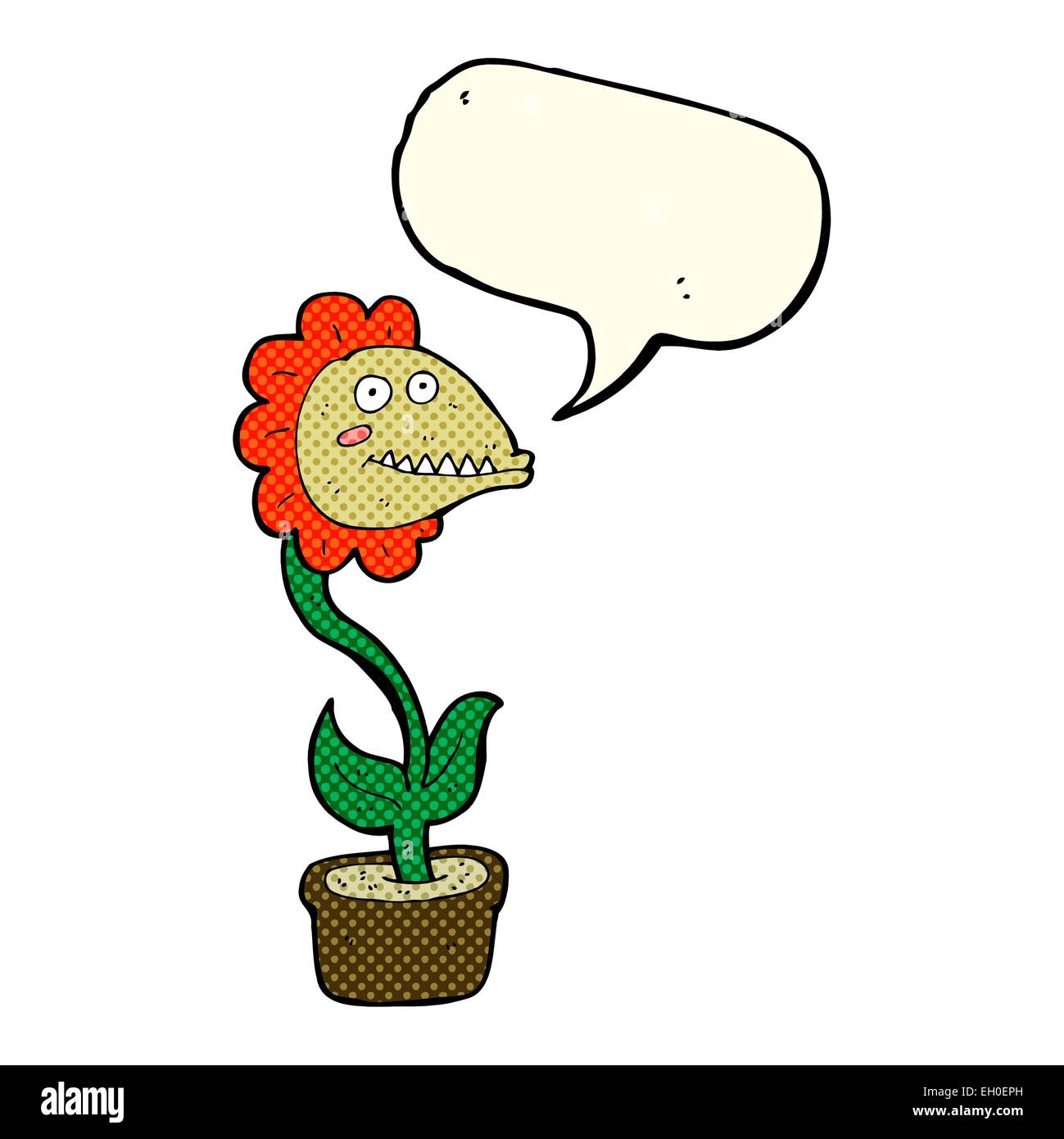 cartoon monster plant with speech bubble Stock Vector Image & Art - Alamy