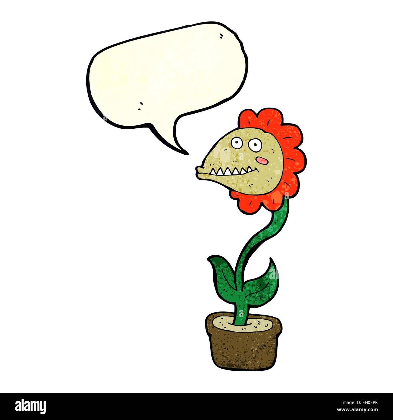 cartoon monster plant with speech bubble Stock Vector Image & Art - Alamy
