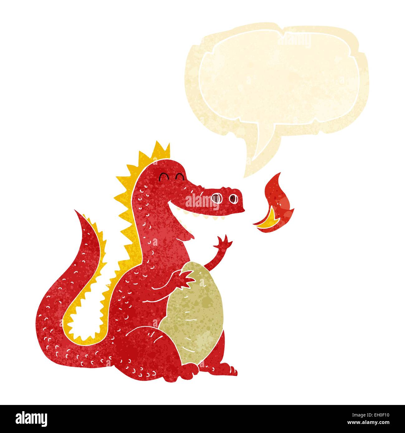 cartoon fire breathing dragon with speech bubble Stock Vector Image ...