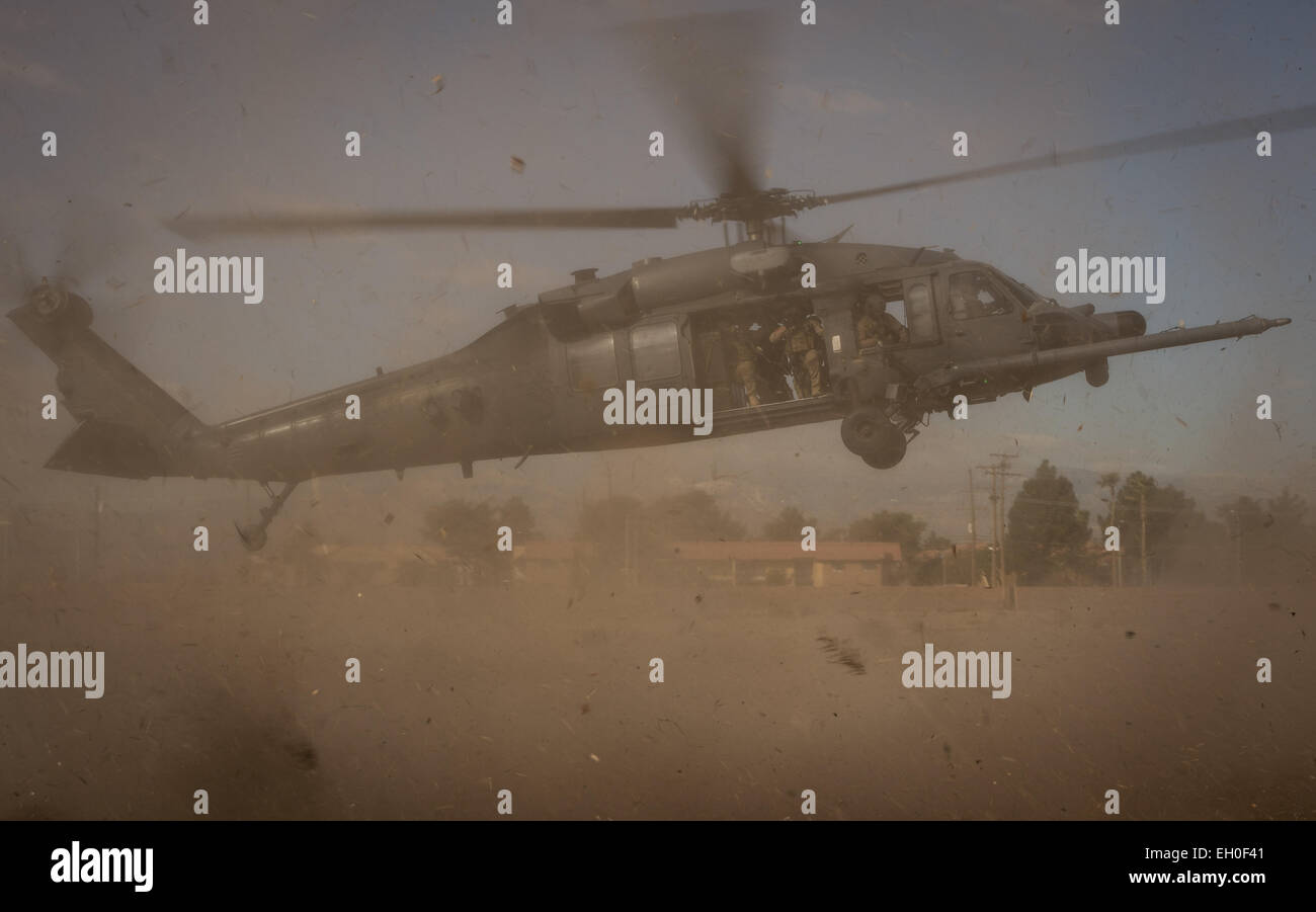 A 66th Rescue Squadron HH-60 Blackhawk flies in to deliver 58th Rescue ...