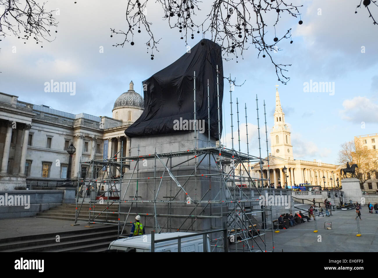 Trafalgar Square, London, UK. 4th March 2015. Hans Haacke sculpture ...