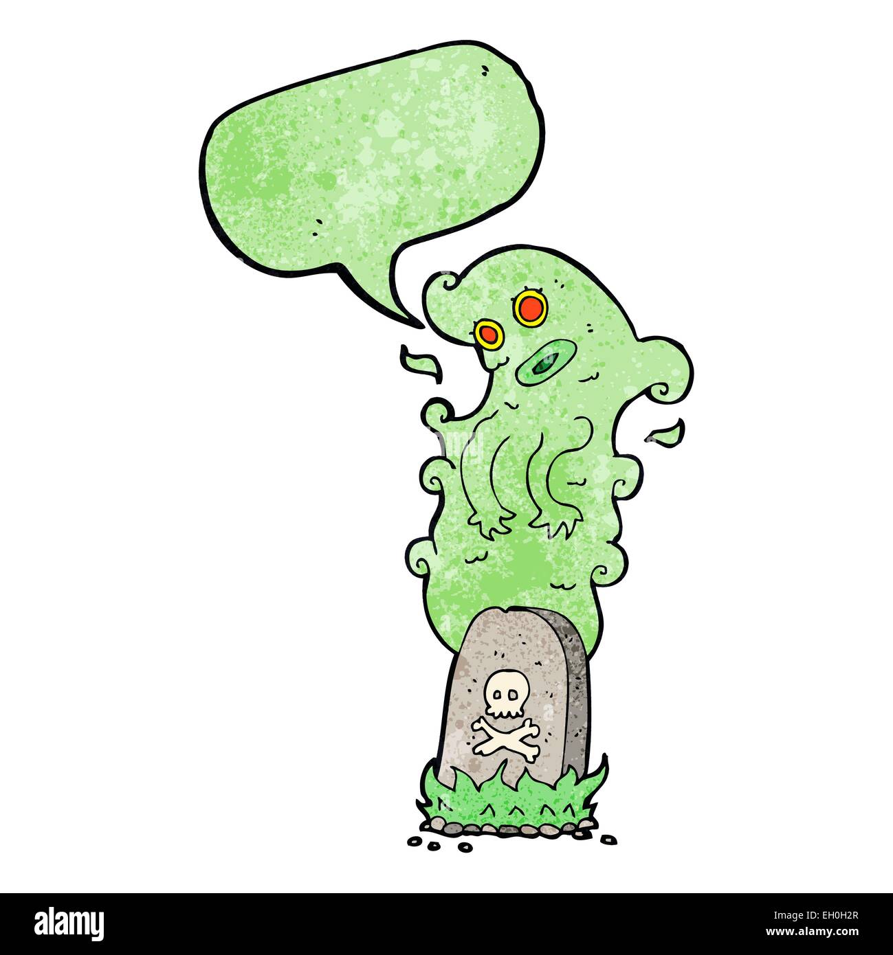 cartoon ghost rising from grave with speech bubble Stock Vector Image ...