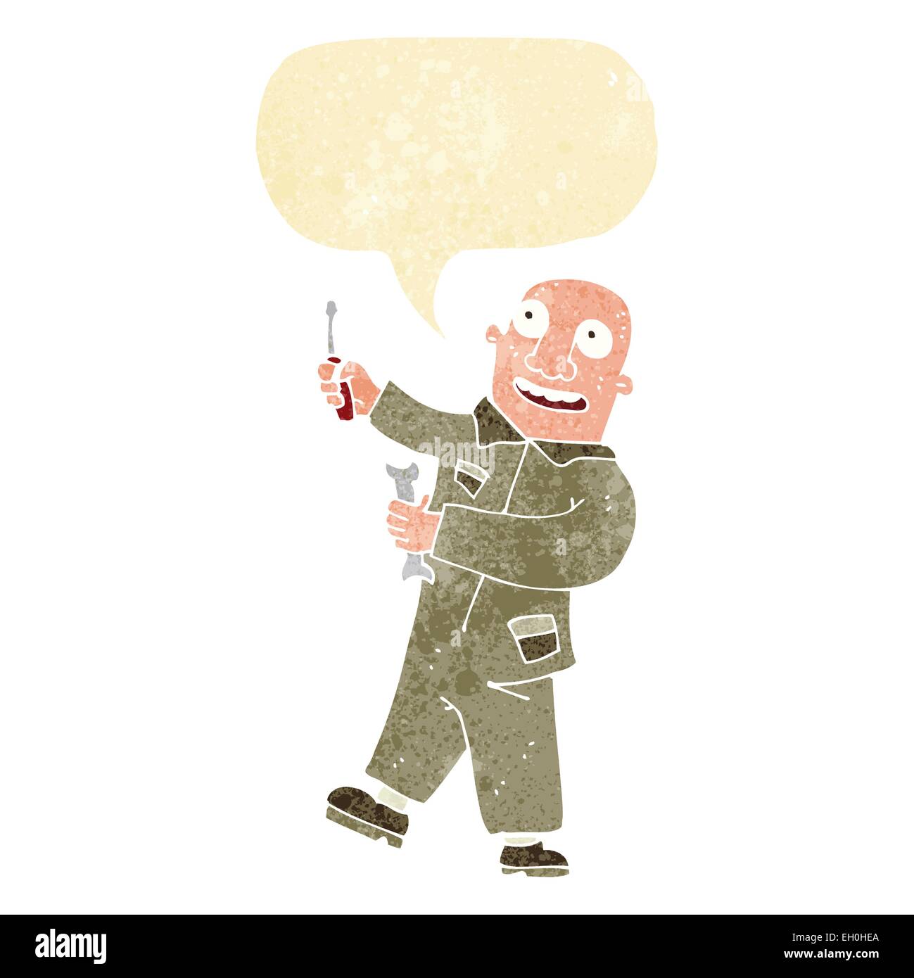cartoon mechanic with speech bubble Stock Vector Image & Art - Alamy
